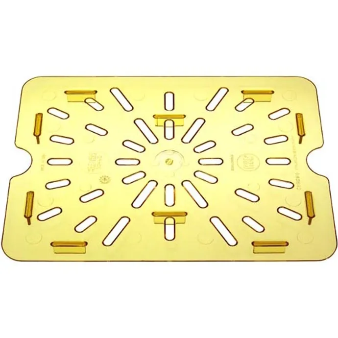 Cambro - 20HPD150 - 1/2 Size Amber H-Pan™ High Heat Drain Shelf