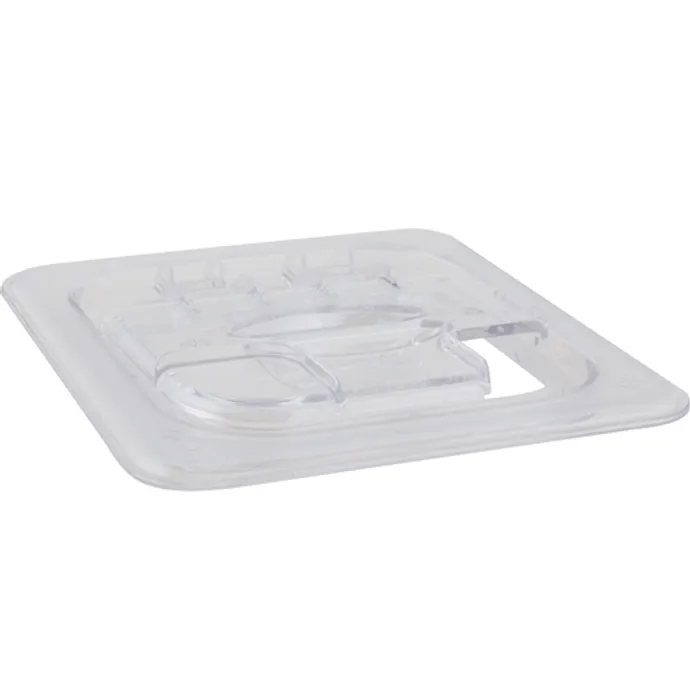 Cambro - 60CWLN135 - 1/6 Size Clear Camwear® FlipLid® Hinged Notched ...