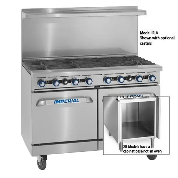 Imperial - IR-8-C-XB - 48 in 8-Burner Gas Range w/ Convection Oven and ...