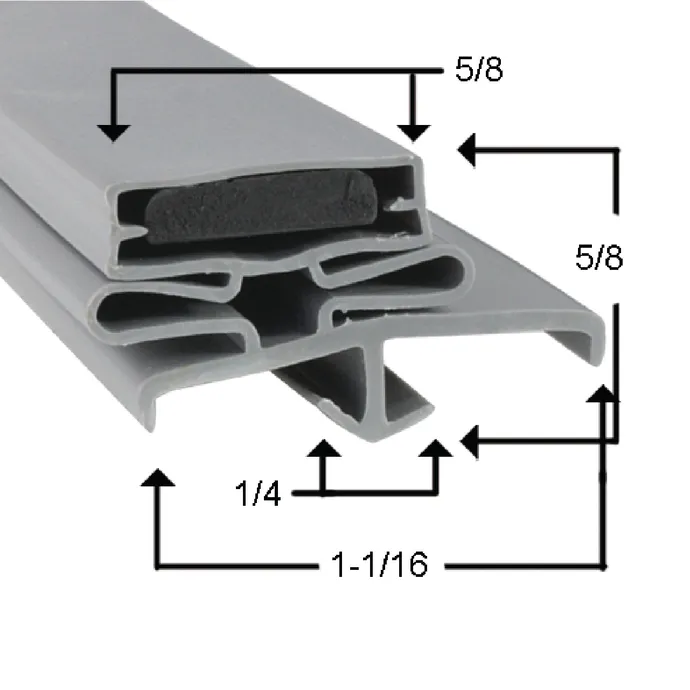 22 1/2 in x 66 1/2 in 4 Sided Gray PVC Gasket | TundraFMP
