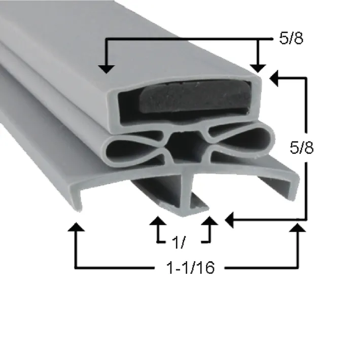 23 5/8 in x 41 3/4 in 4 Sided Gray PVC Gasket Replaces Traulsen 341 ...