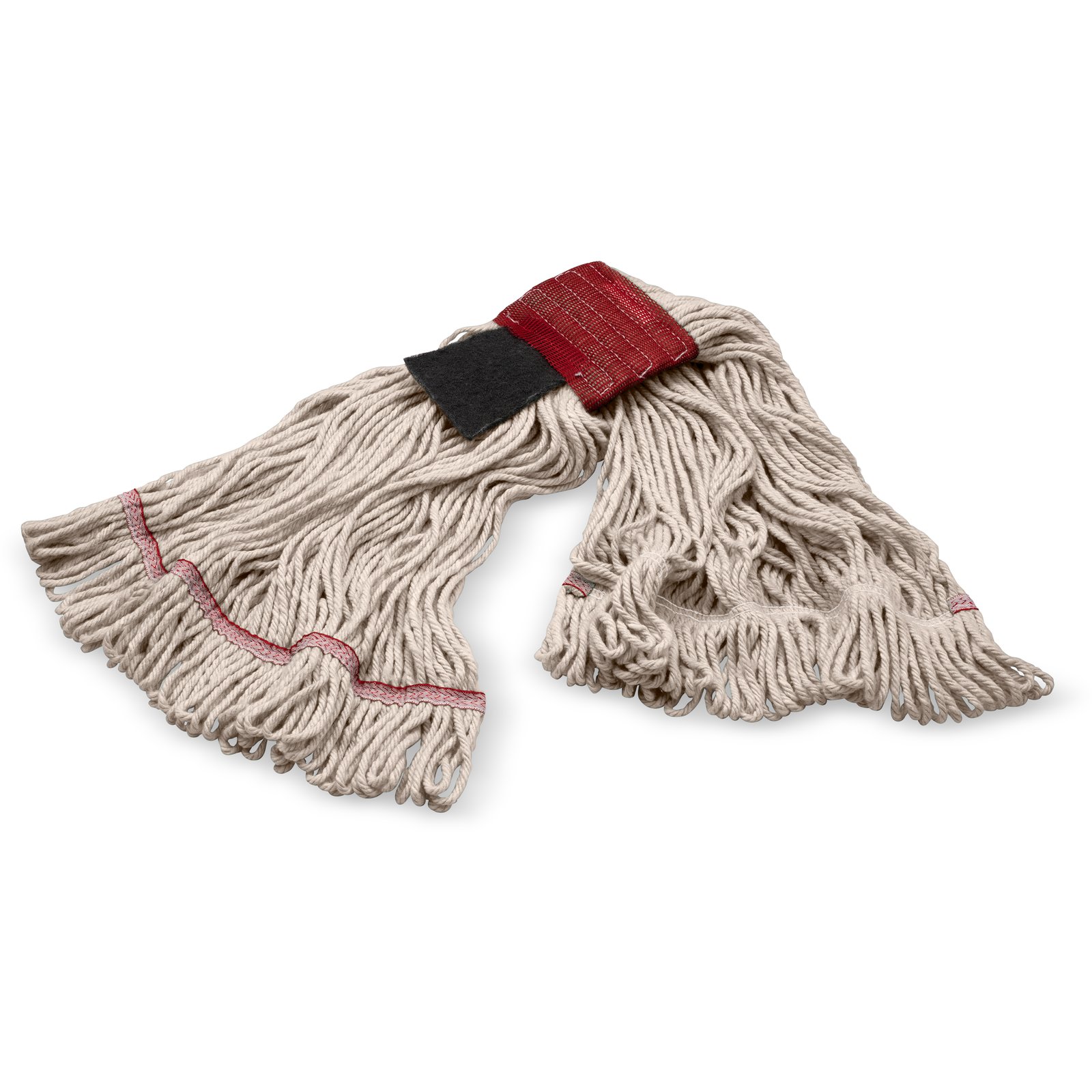 Carlisle - 11885 - 4-Ply Large Natural Looped-End Mop W/Red Band W ...