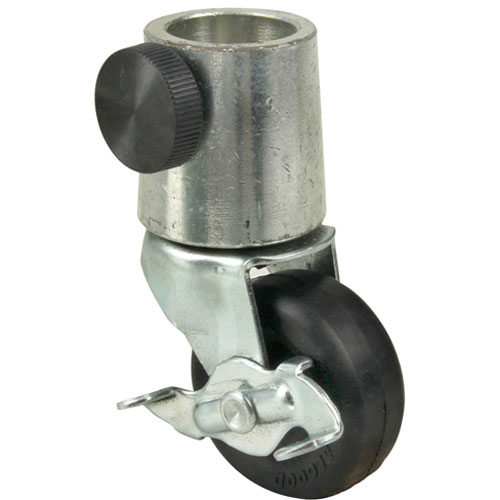 Swivel Boot Caster Adaptor with Brake Steel boot with urethane wheel ...