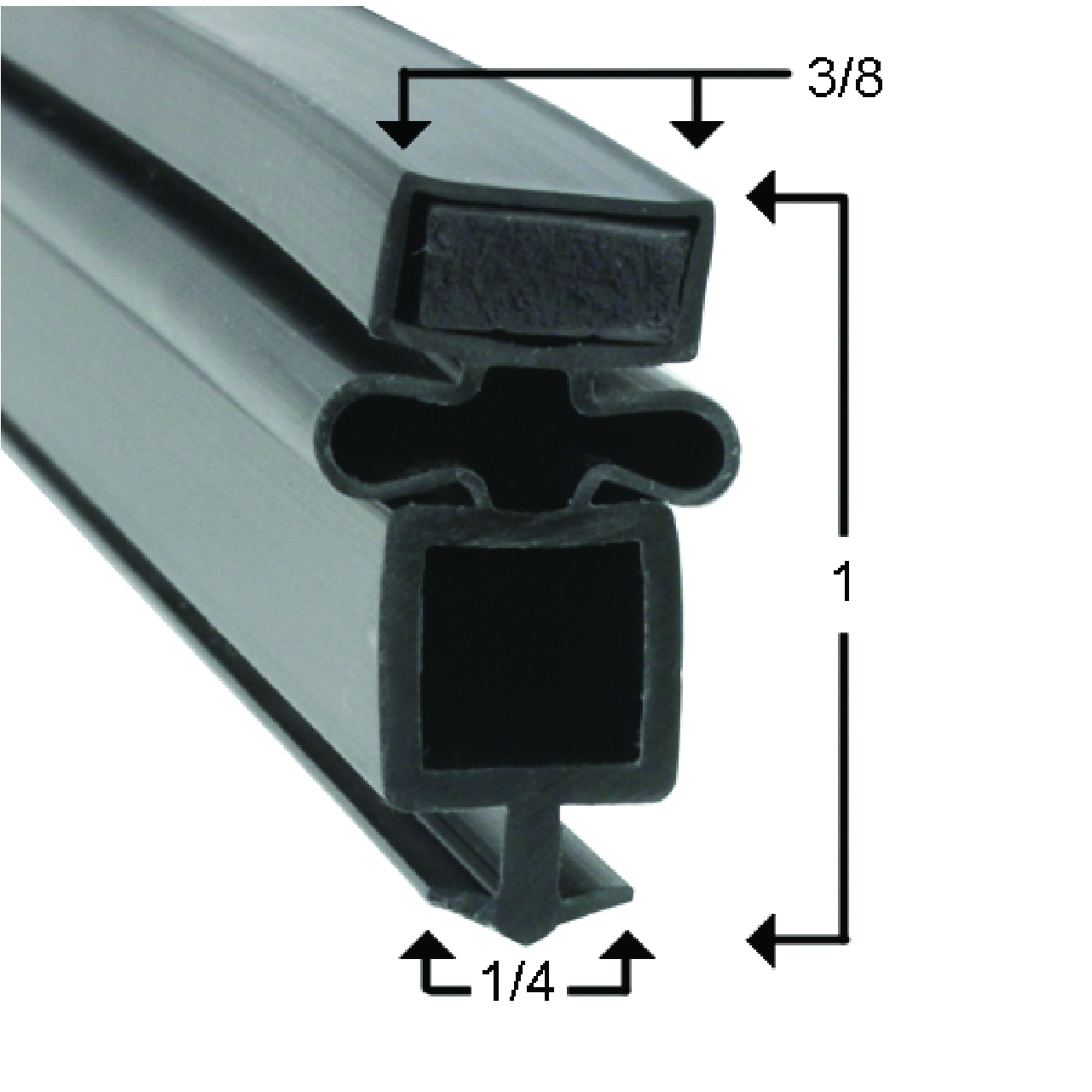 23 1/4 in x 42 3/8 in 4 Sided Black PVC Gasket Replaces True 811114 ...