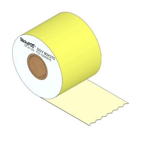 StickyPOS - SGY 80x270 (18) - 8 mm x 270 ft Yellow Receipt Paper Roll ...